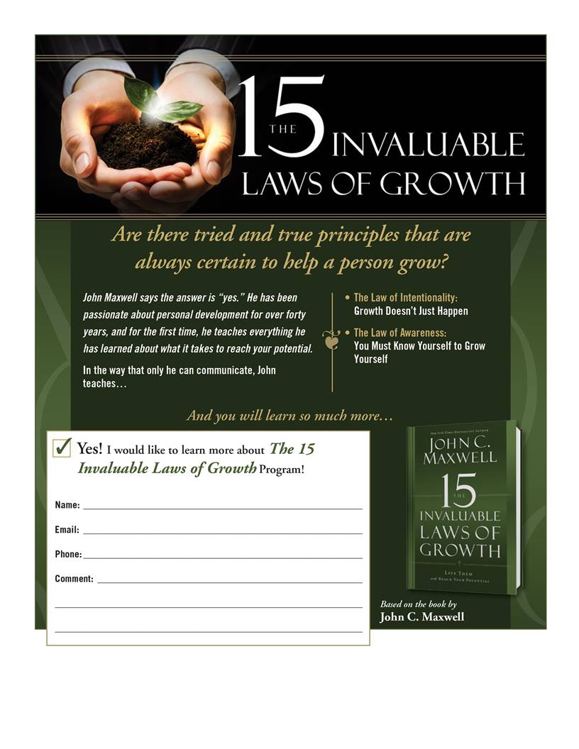 The 15 Invaluable Laws of Growth by John C. Maxwell